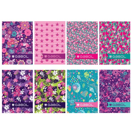 Тетрадка Gabol, Формат А5, Малки квадрати, Микс, 40л., Офсет, За момиче ...