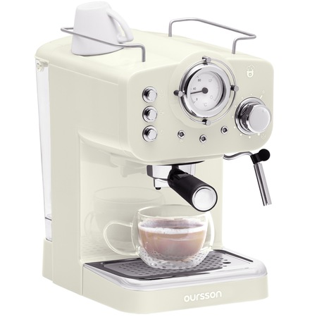 Espressor Oursson EM1500/IV, 900 W, 15 bar, 1.25 L, alb - eMAG.ro