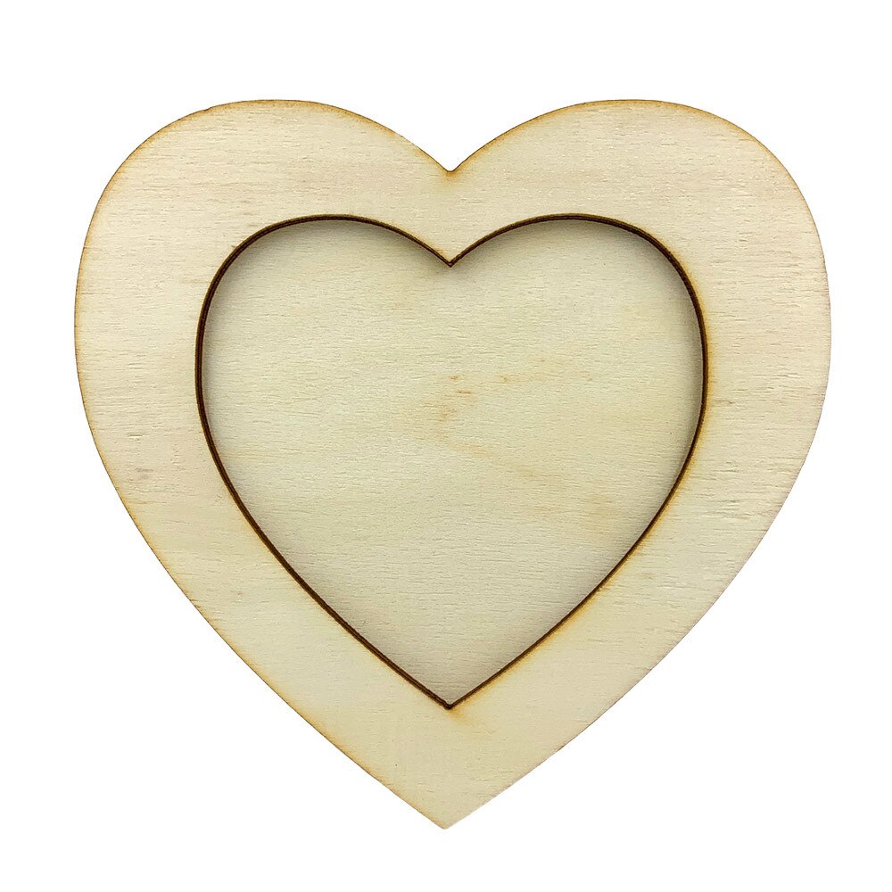 Set 5 Rame foto lemn, Createur, model inima, bej, 12 cm - eMAG.ro