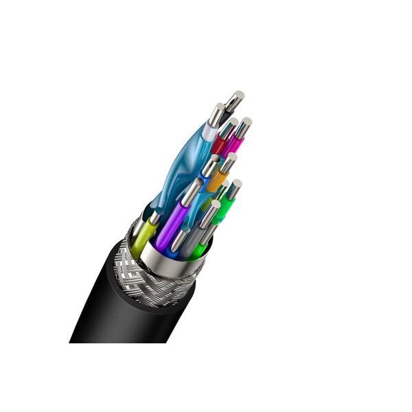 Cablu video Baseus HDMI tata - HDMI tata, 4K, 30Hz, 3D, HDR, 18Gbps, 8m ...