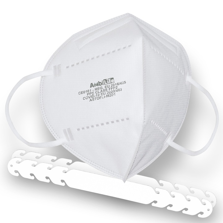 Set 20 Masti certificate COVID 19, Ambilife, cu 5 straturi de protectie ...