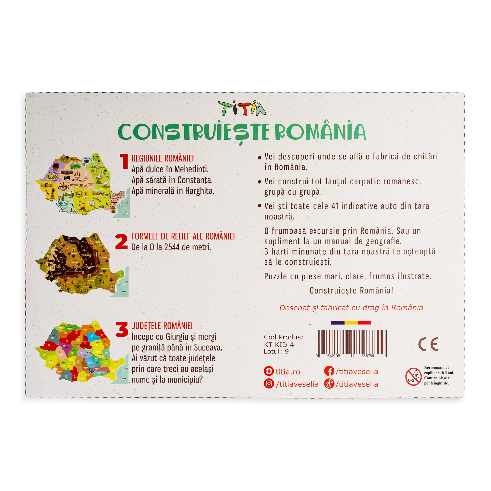 Puzzle Construieste Romania cu piese mari, in 3 straturi, 85 piese ...