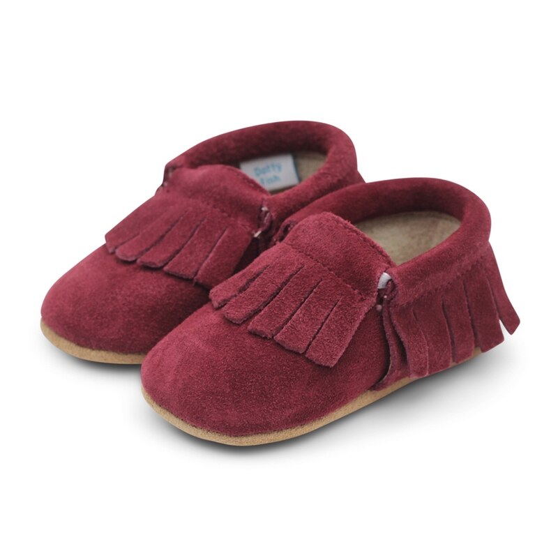Pantofiori din piele intoarsa, Dotty Fish, grena, 19 / 20 EU - eMAG.ro