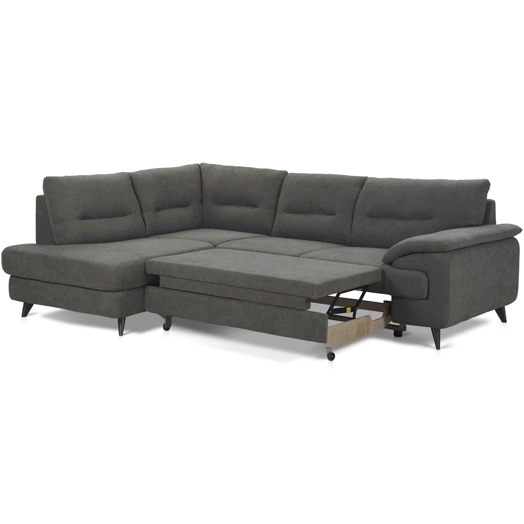 Coltar extensibil Kring Thor, 256x183 cm, montaj dreapta, stofa Gri ...