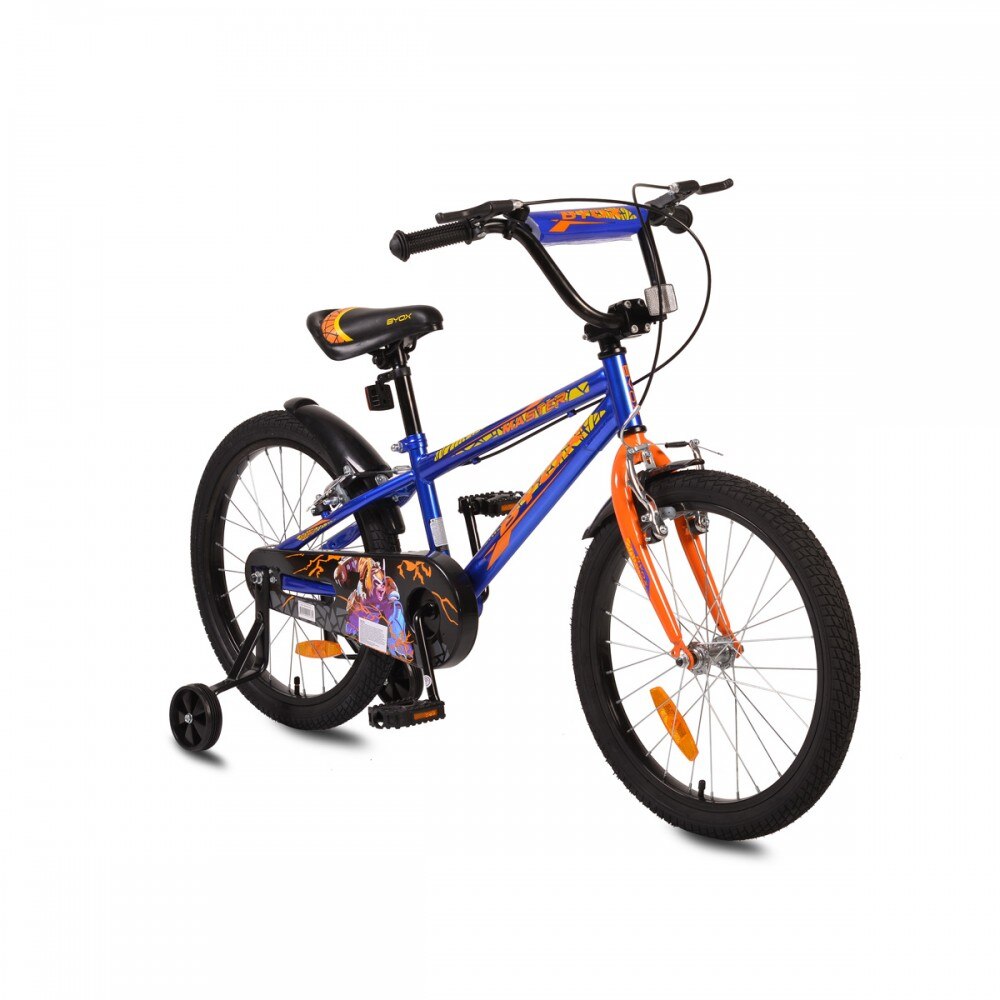 Bicicleta pentru baieti cu roti ajutatoare Byox Master Prince Blue 20 ...