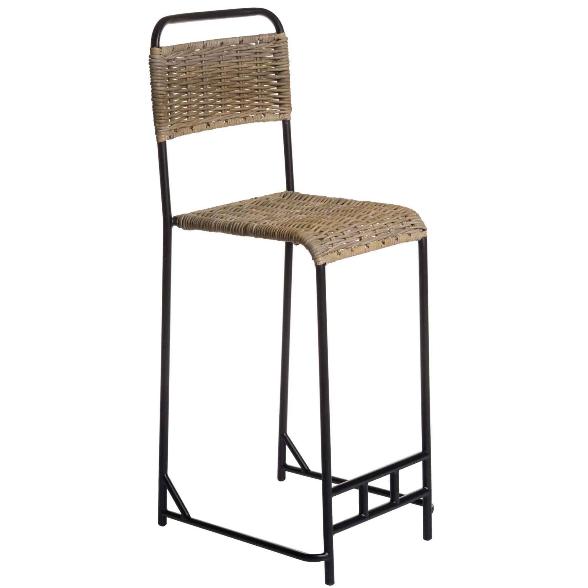 Scaun bar din ratan cu picioare metalice Semai - eMAG.ro