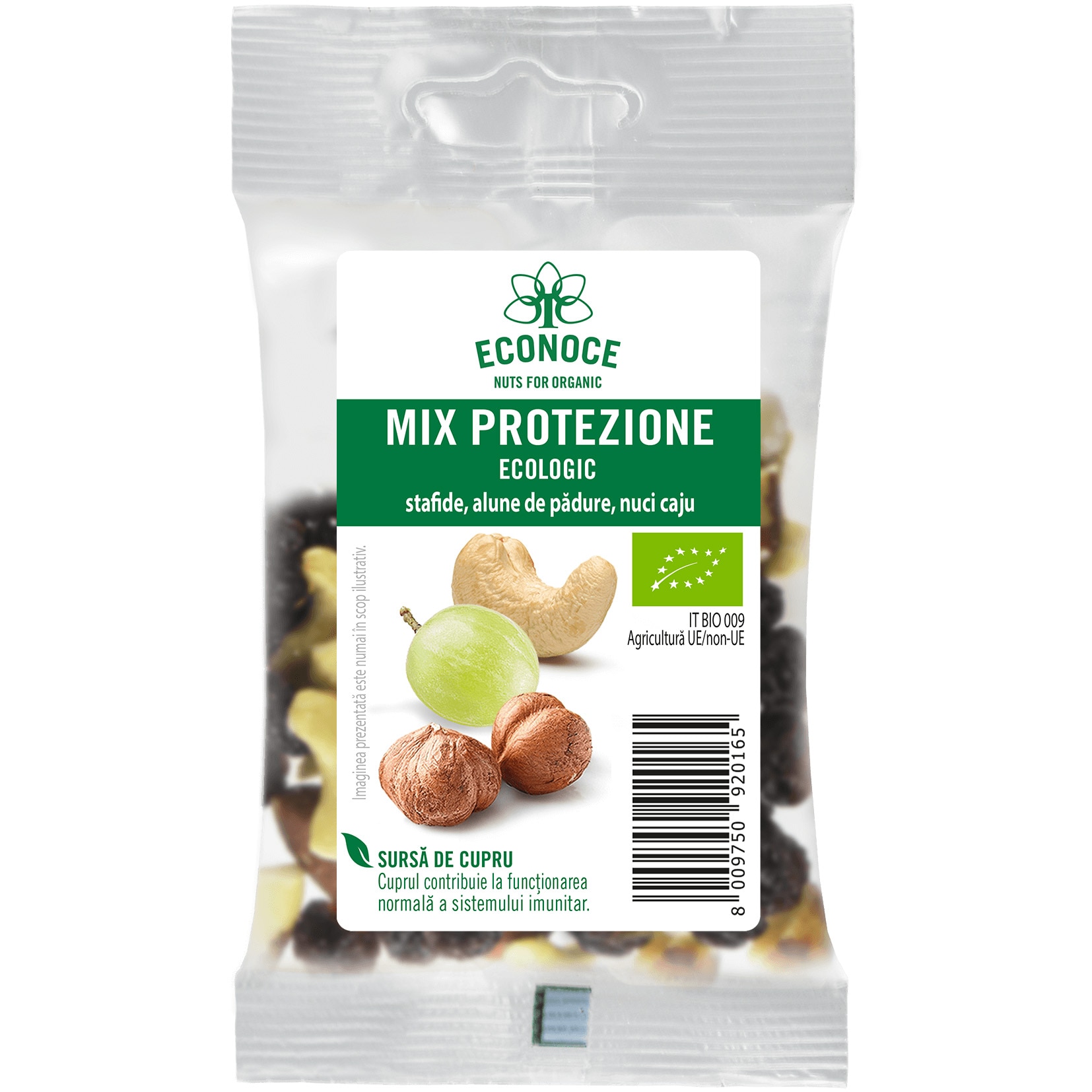 Mix alune de padure, caju si stafide Econoce BIO, 35g - eMAG.ro