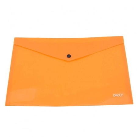 Mapa Plic Plastic A4 DACO, Inchidere cu Capsa, 200 MIC, Portocaliu ...