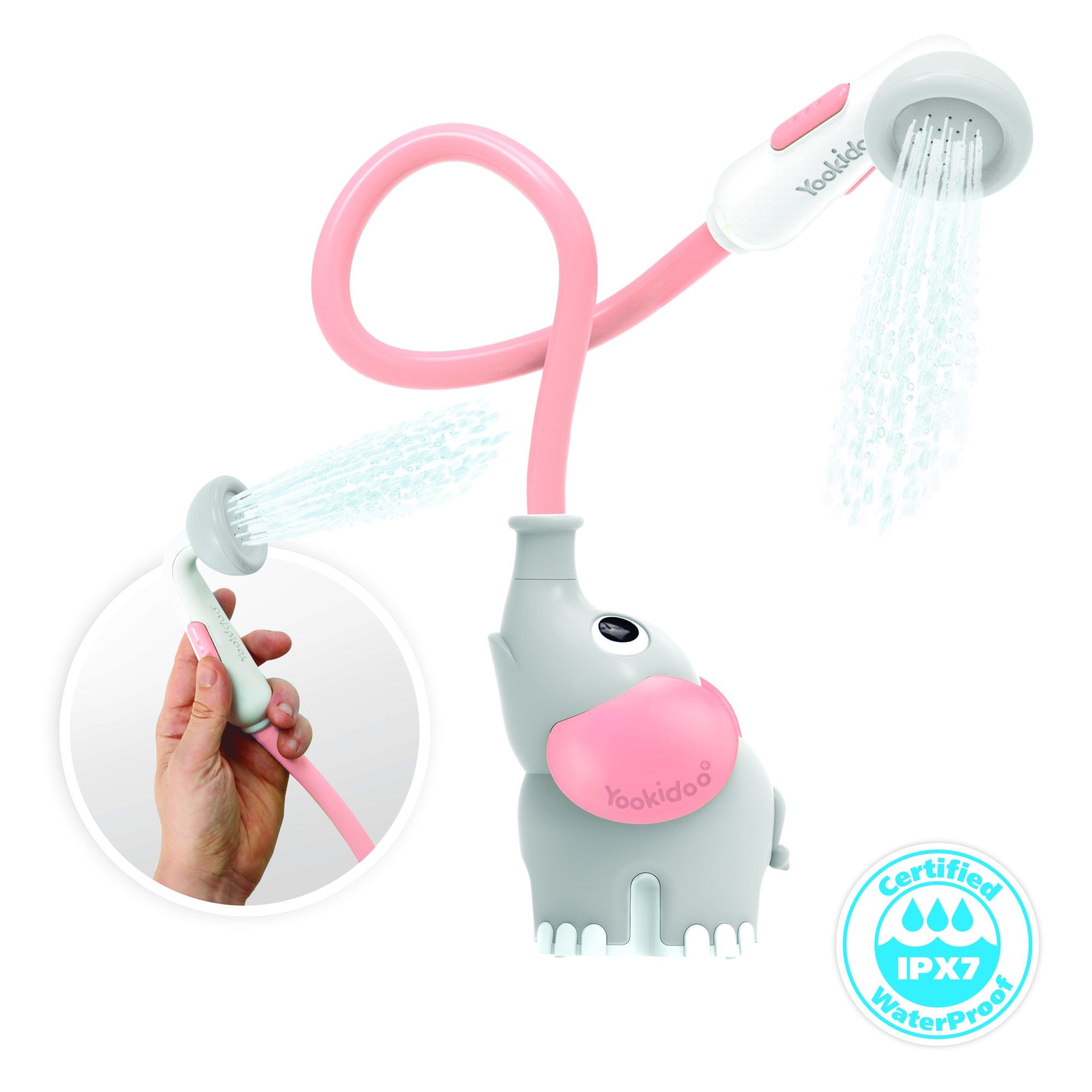 Jucarie Dus portabil pentru bebelusi si copii, in forma de elefant, Gri ...