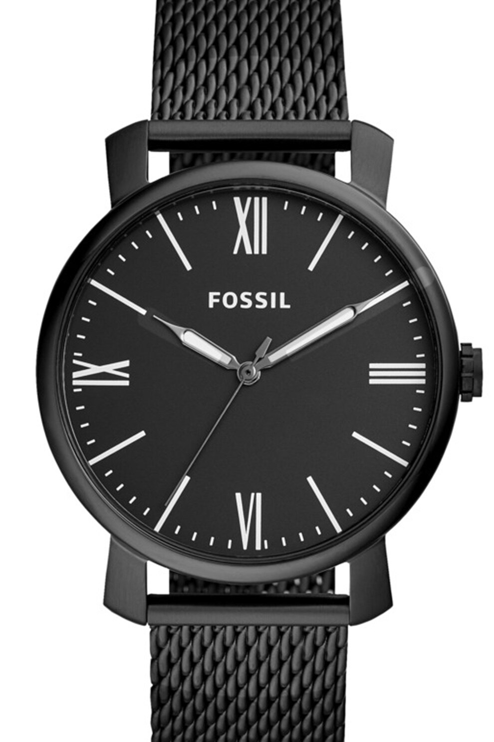 Fossil, Ceas de otel inoxidabil cu bratara cu model plasa, Negru - eMAG.ro