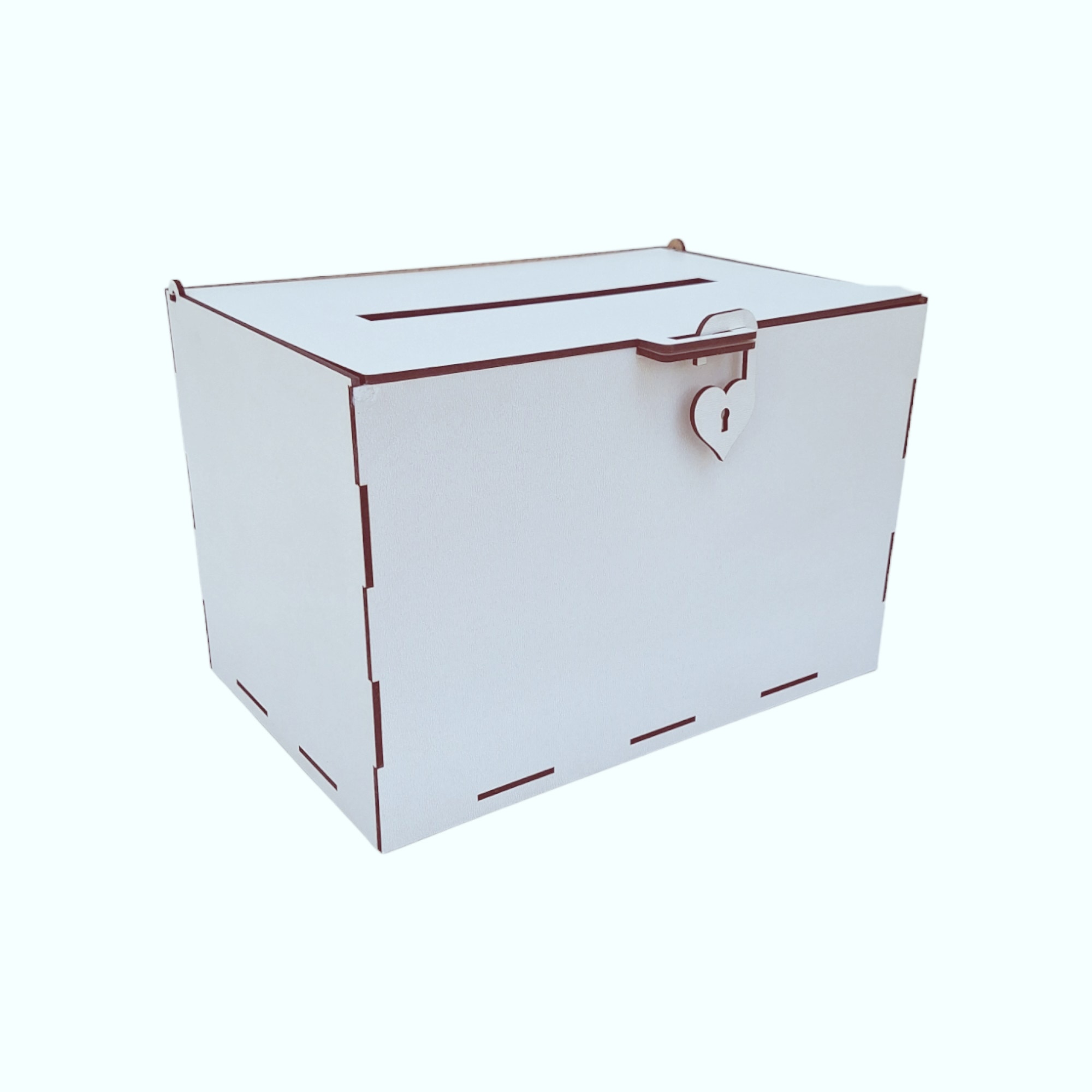 Cutie dar simpla pentru nunta sau botez, HDF alb, 30x20x20cm - eMAG.ro