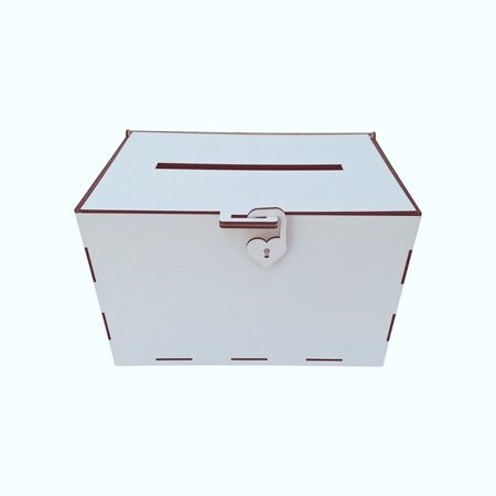 Cutie dar simpla pentru nunta sau botez, HDF alb, 30x20x20cm - eMAG.ro