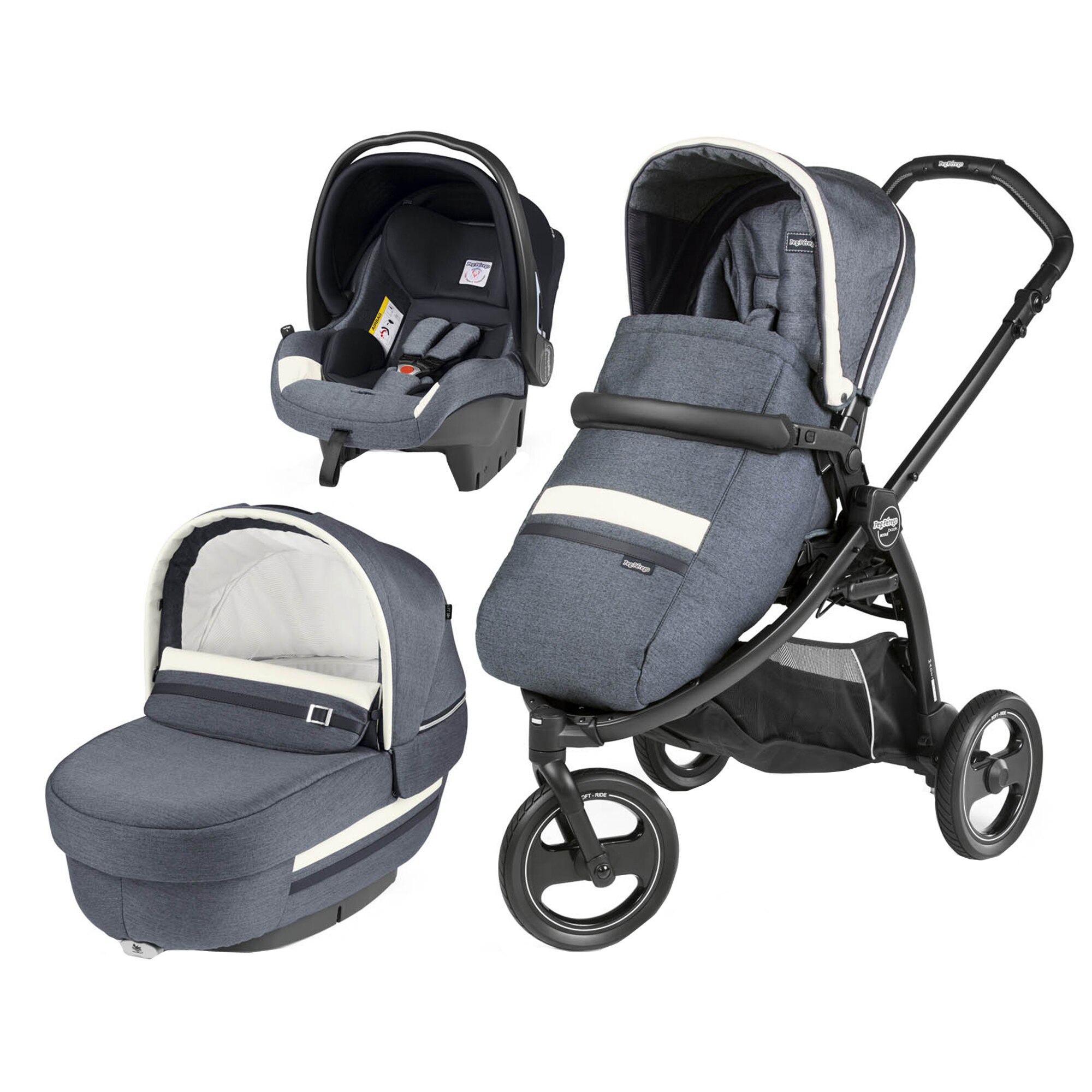 Carucior 3 in 1 Peg Perego Book Scout Mat Black, Luxe Mirage - eMAG.ro