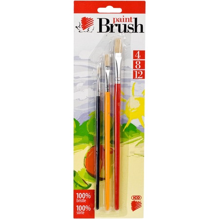 Set 3 pensule 4-8-12 Arici lemn vopsit - eMAG.ro