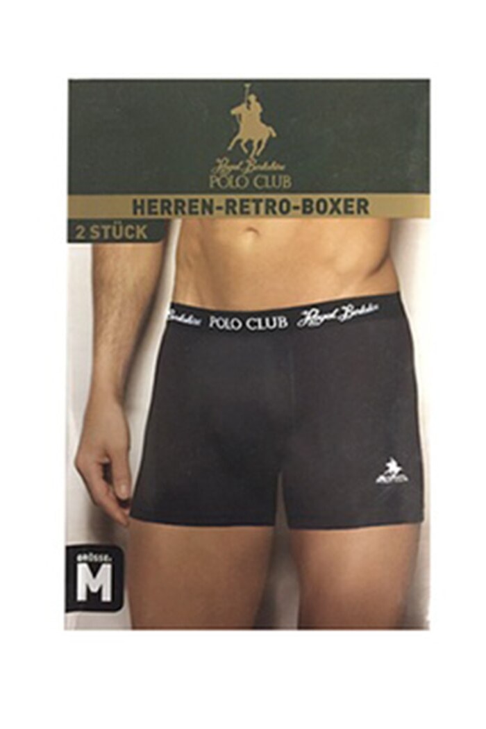 Комплект мъжки боксерки Polo Club BOX-POLO-2PK-M-BK-XL, 2 pack, Черен ...