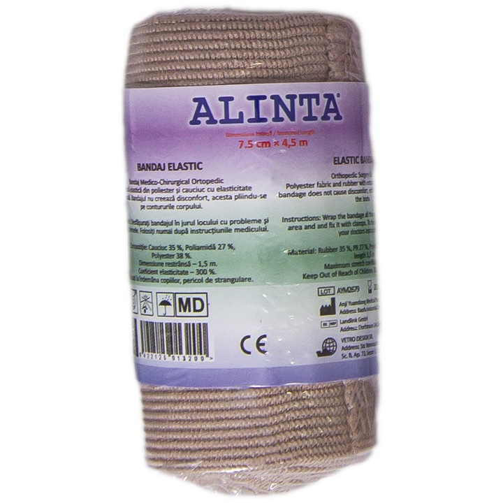 Bandaj Elastic Natur ALINTA 7.5cmx4.5m - eMAG.ro