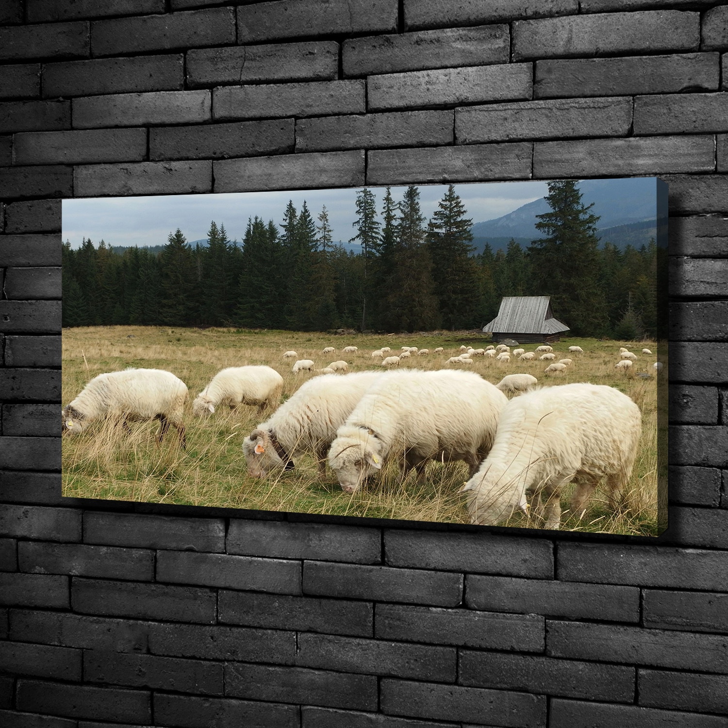 Pictura pe panza, 100x 50cm, Decorarea peretilor "Oaia pasunand” - eMAG.ro