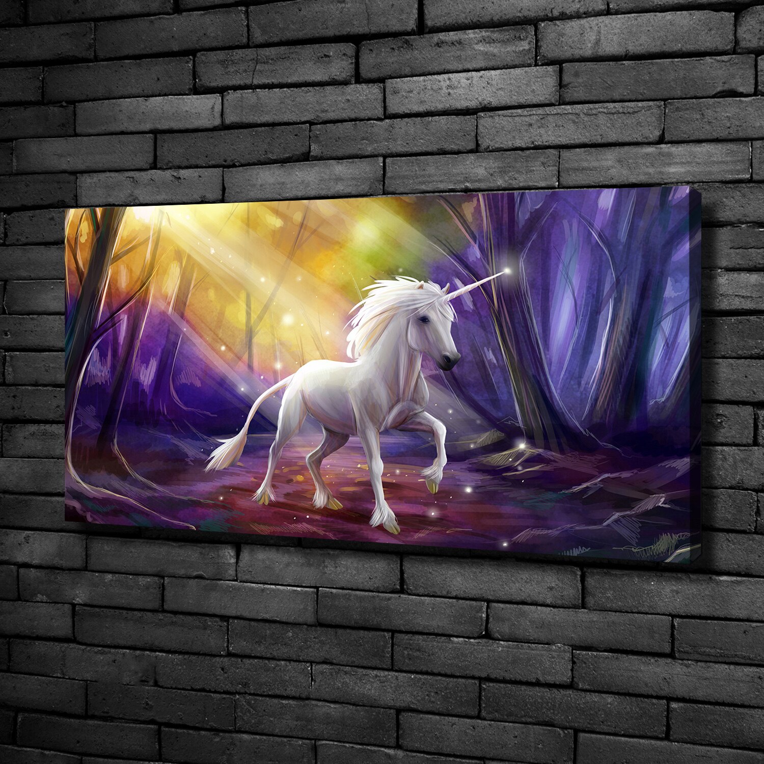 Imagine pe panza, 100 x 50, Decorarea peretilor, Inorog - eMAG.ro