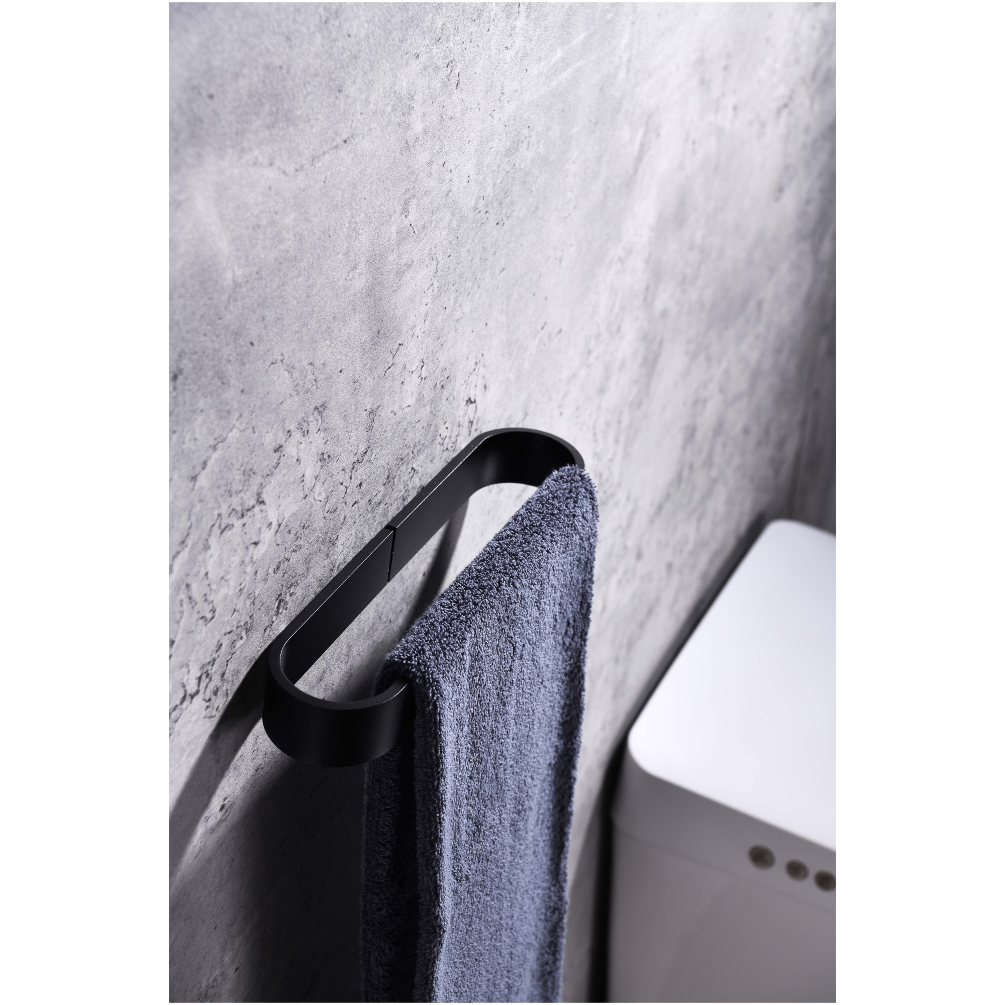 Suport prosoape Aquasanit EVOLUTION, 25 cm, aluminiu negru mat, montaj ...