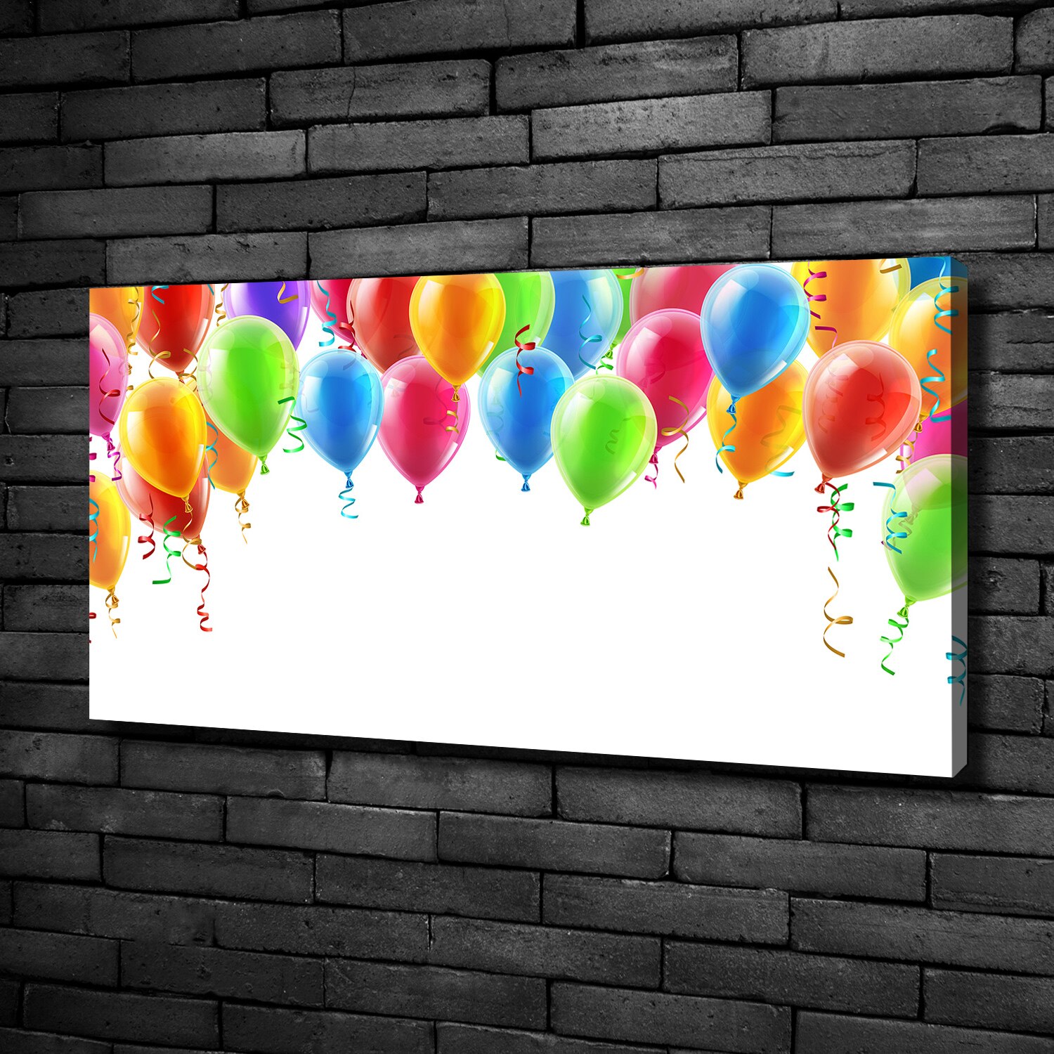 Pictura pe panza, 100x 50cm, Decorarea peretilor "Baloane colorate ...