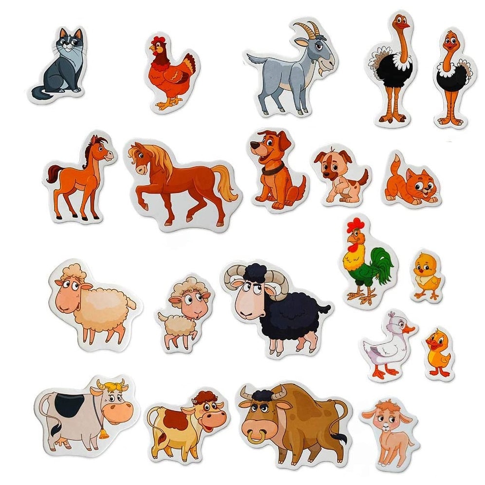 Set magneti de jucarie, MAGDUM, Farm Family, Multicolor, 17 x 12 x 3.7 ...