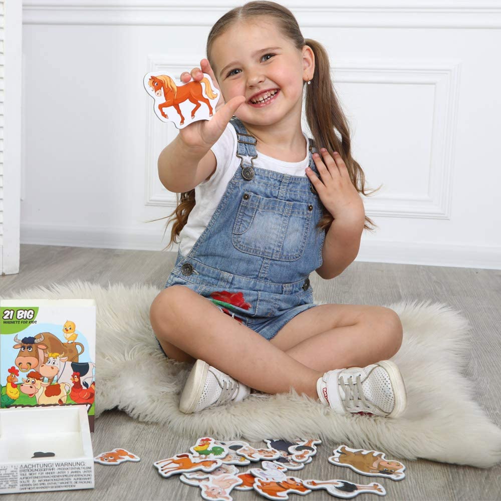 Set magneti de jucarie, MAGDUM, Farm Family, Multicolor, 17 x 12 x 3.7 ...