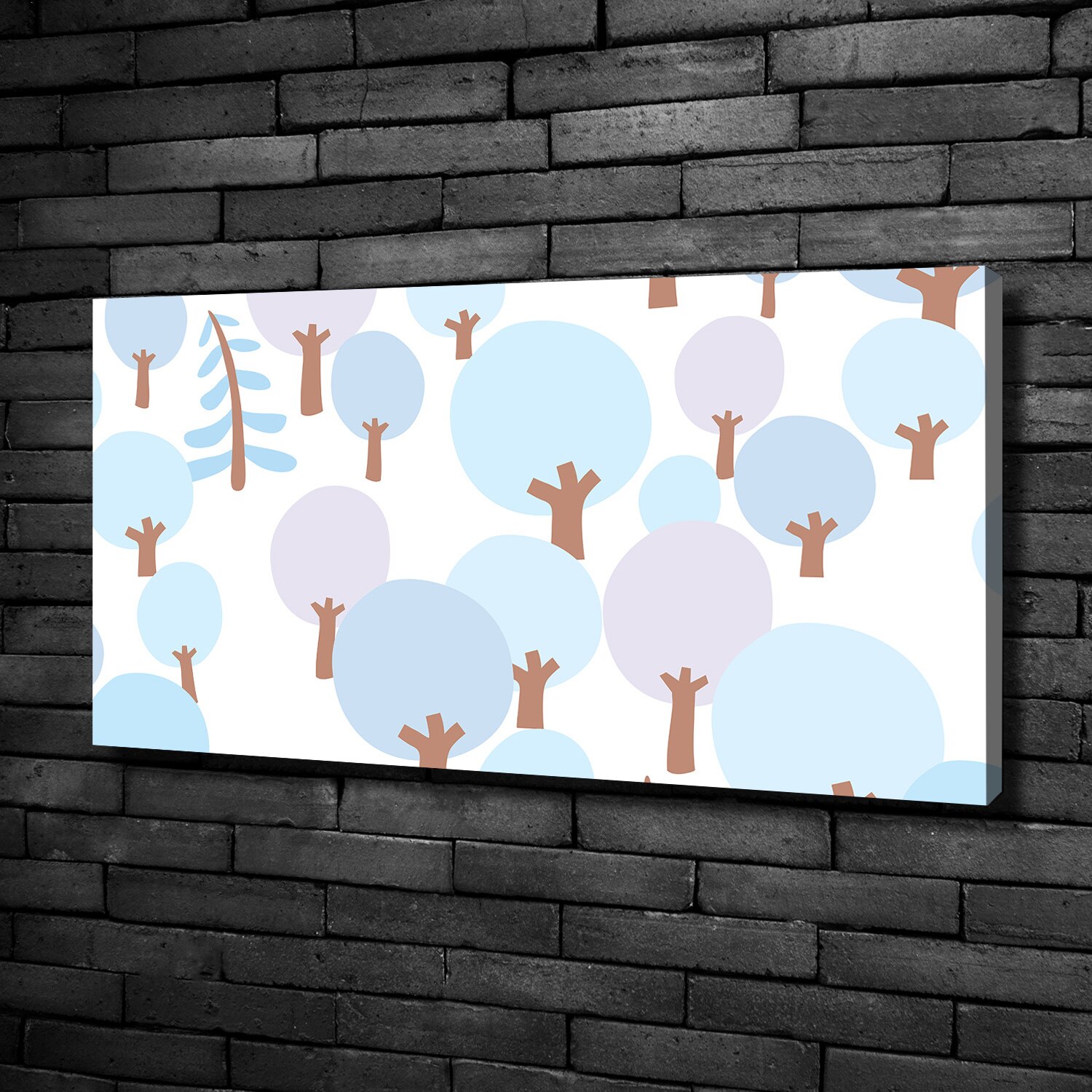 Pictura pe panza, 100x 50cm, Decorarea peretilor "Copaci colorati ...