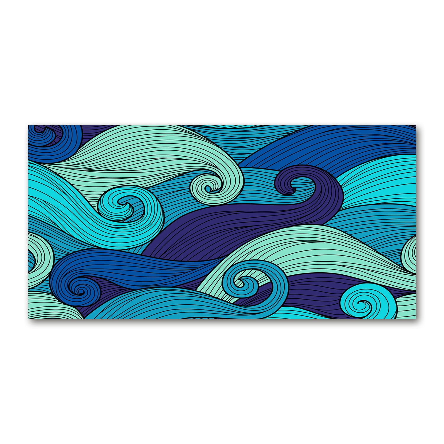 Pictura pe panza, 100 cm x 50 cm, Decorarea peretilor - Valuri ...