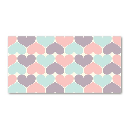 Imagine pe panza, 100 cm x 50 cm, Decor de perete, Inimi colorate - eMAG.ro