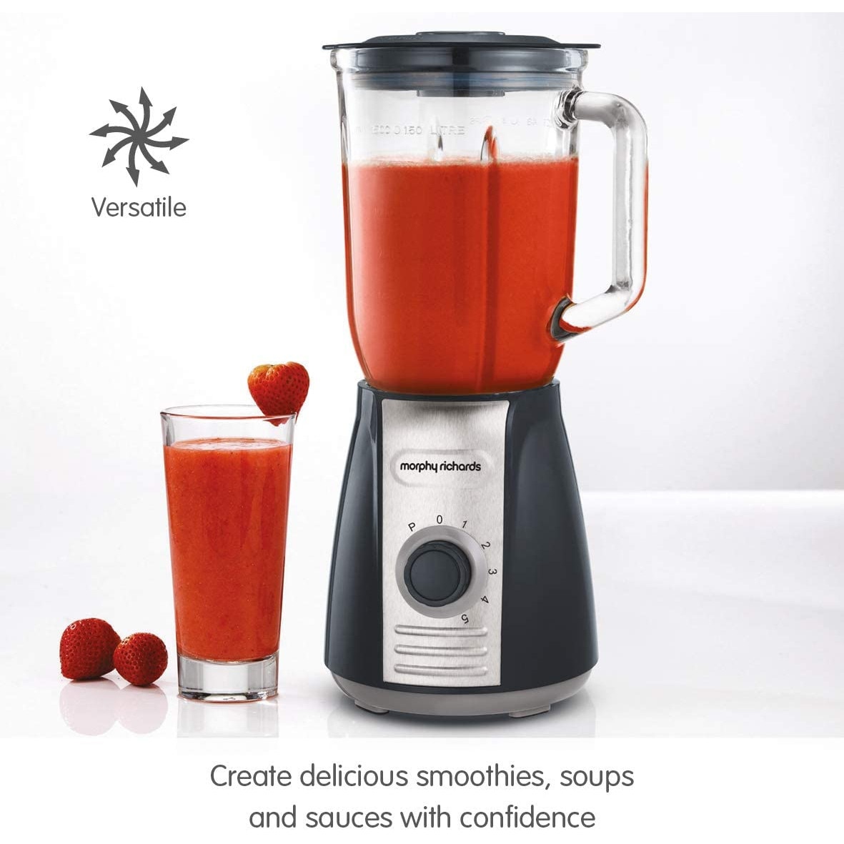 Блендер Morphy Richards 403010, 600W,1.5л, Сив - eMAG.bg