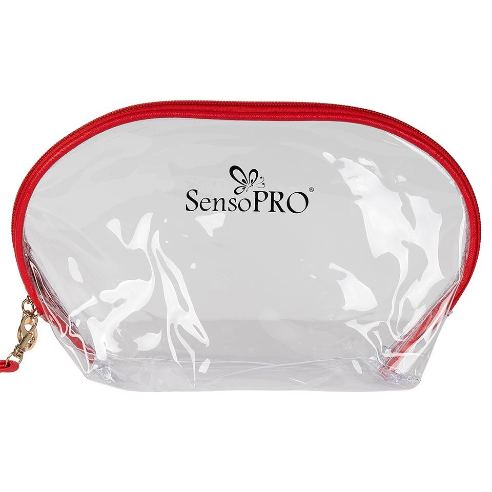 Portfard Travel Transparent & Red, SensoPRO Flamingo, set 3 buc - eMAG.ro
