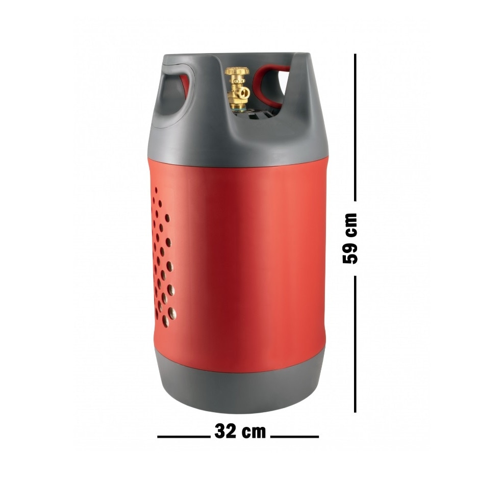 Бутилка за пропан бутан за многократно пълнене 24 4 L композитен материал регулатор на