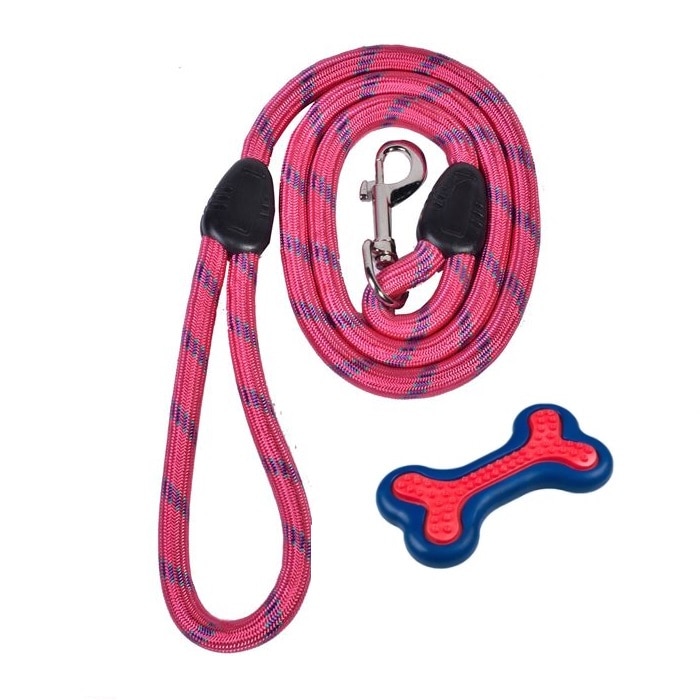 Set lesa caini si jucarie pentru caine forma os, multicolor - eMAG.ro