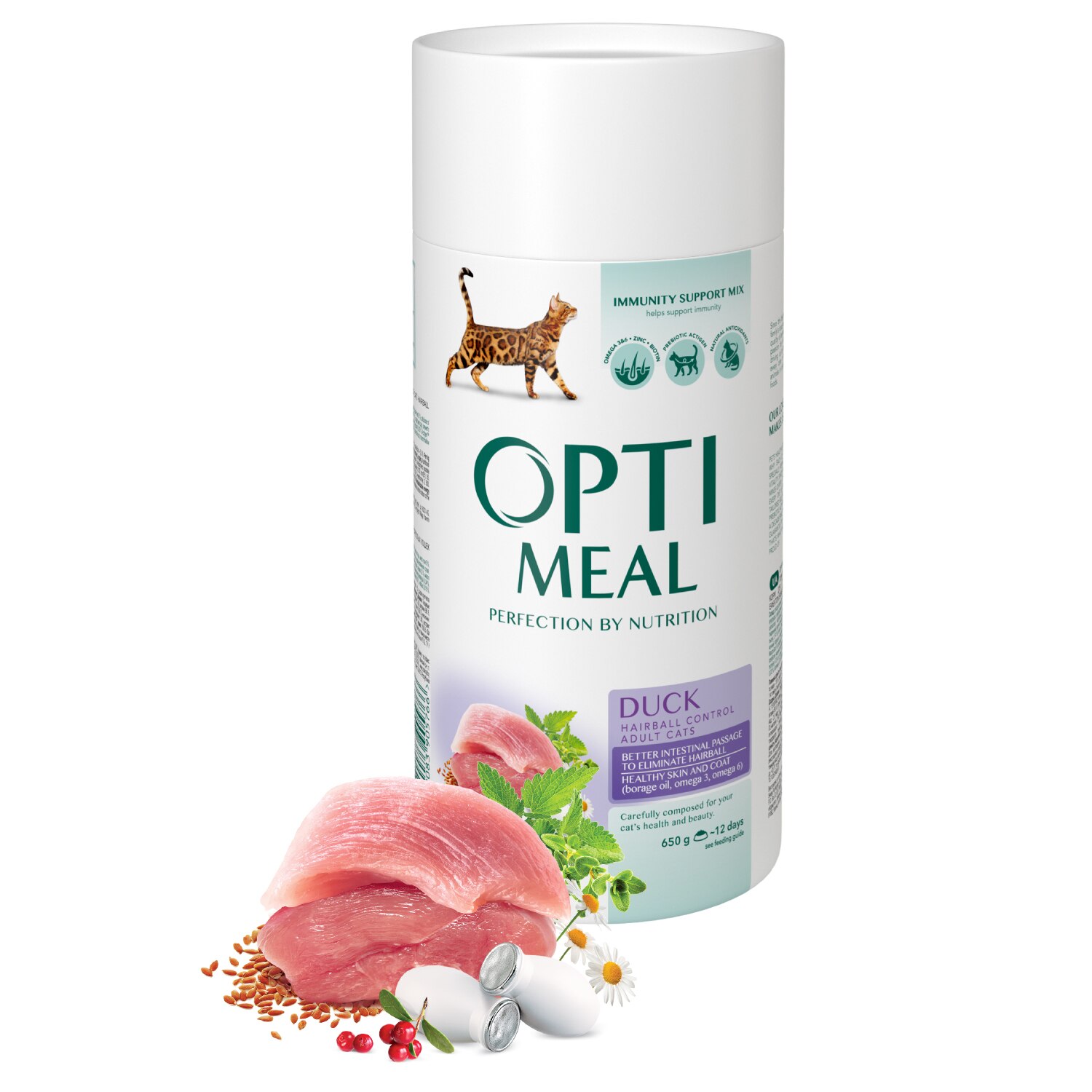 Hrana uscata pisici Eliminare Ghemotoace, Optimeal, cu Rata, 0.650 kg ...