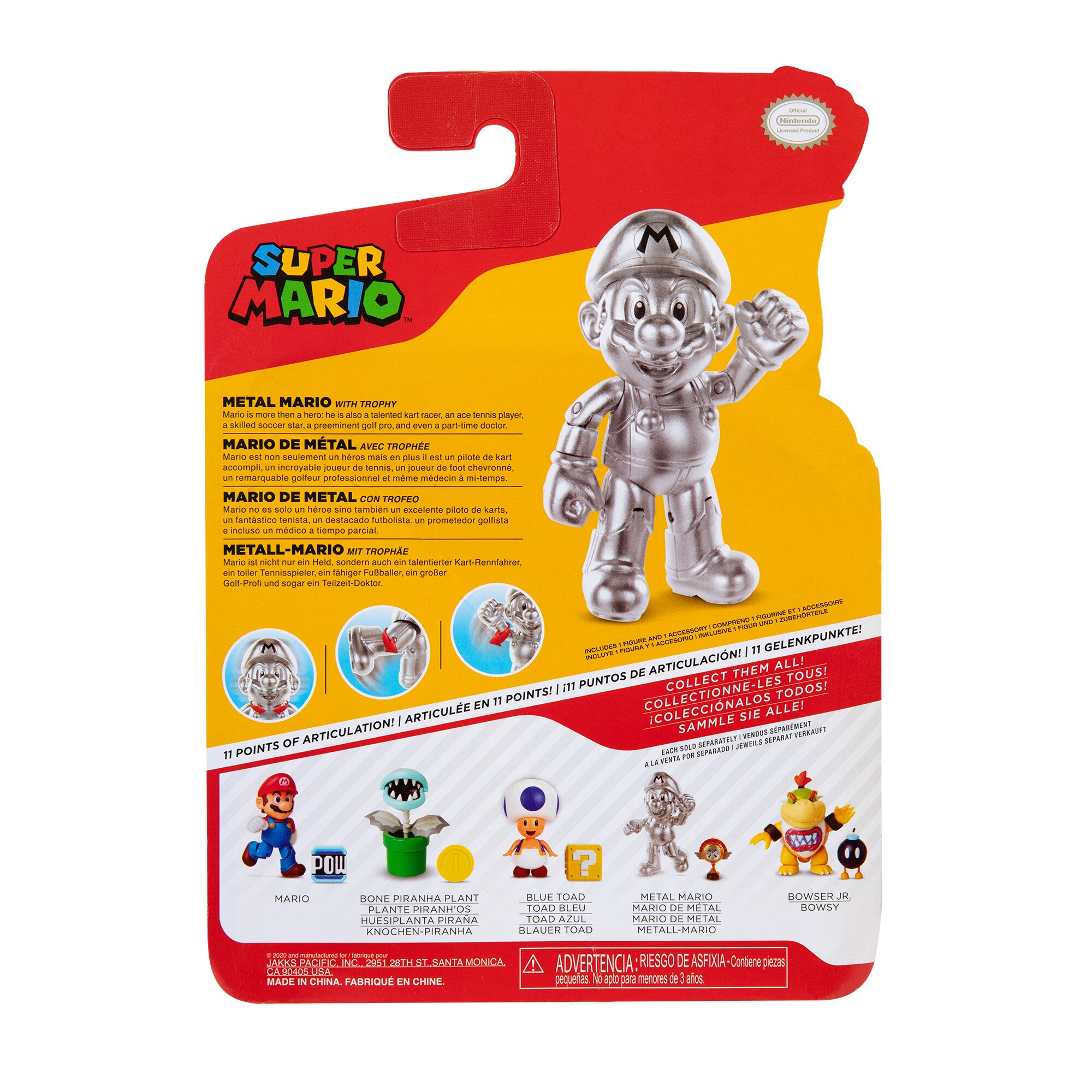 Figurina Nintendo Super Mario - Metal Mario, 10 cm - eMAG.ro