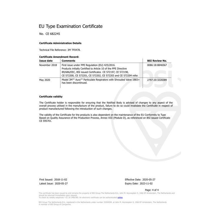 Респираторна маска FFP3 - 3M™ Aura™ 9332+ NR D с вентил / вентил Cool ...