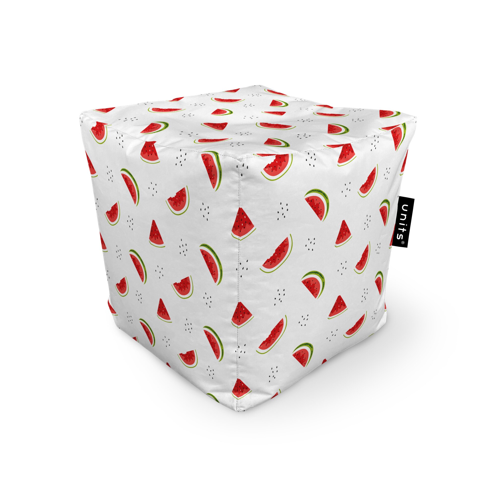 Fotoliu Units Puf (Bean Bag) tip cub, impermeabil, alb cu felii de ...