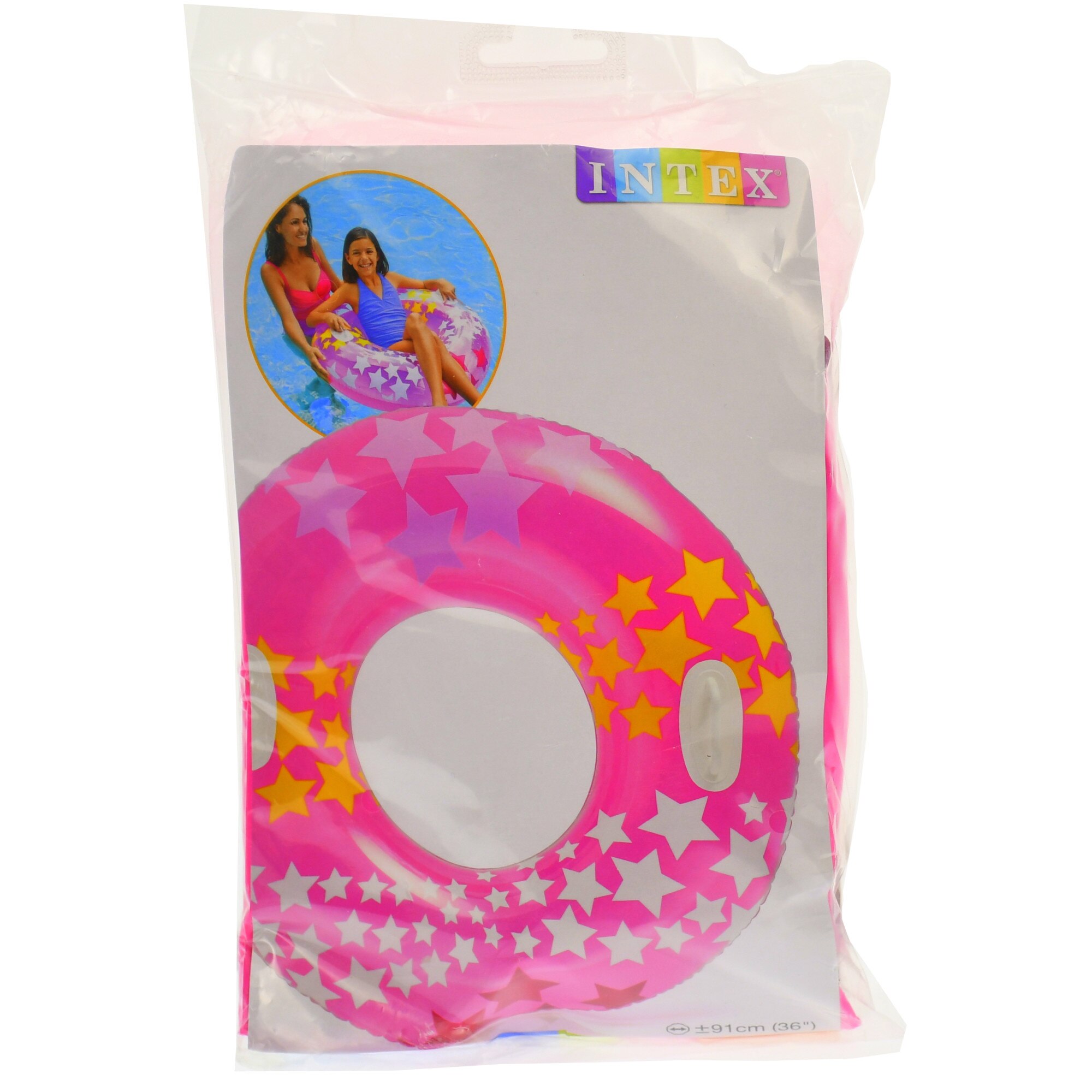 Colac pentru plaja Intex roz cu stelute - MF006R - eMAG.ro