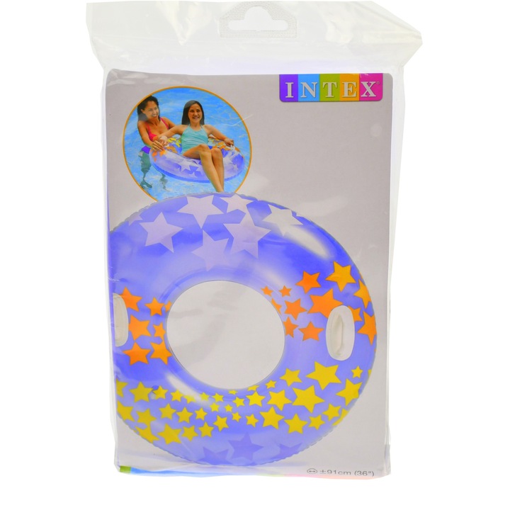 Colac pentru plaja Intex violet cu stelute - MF006V - eMAG.ro