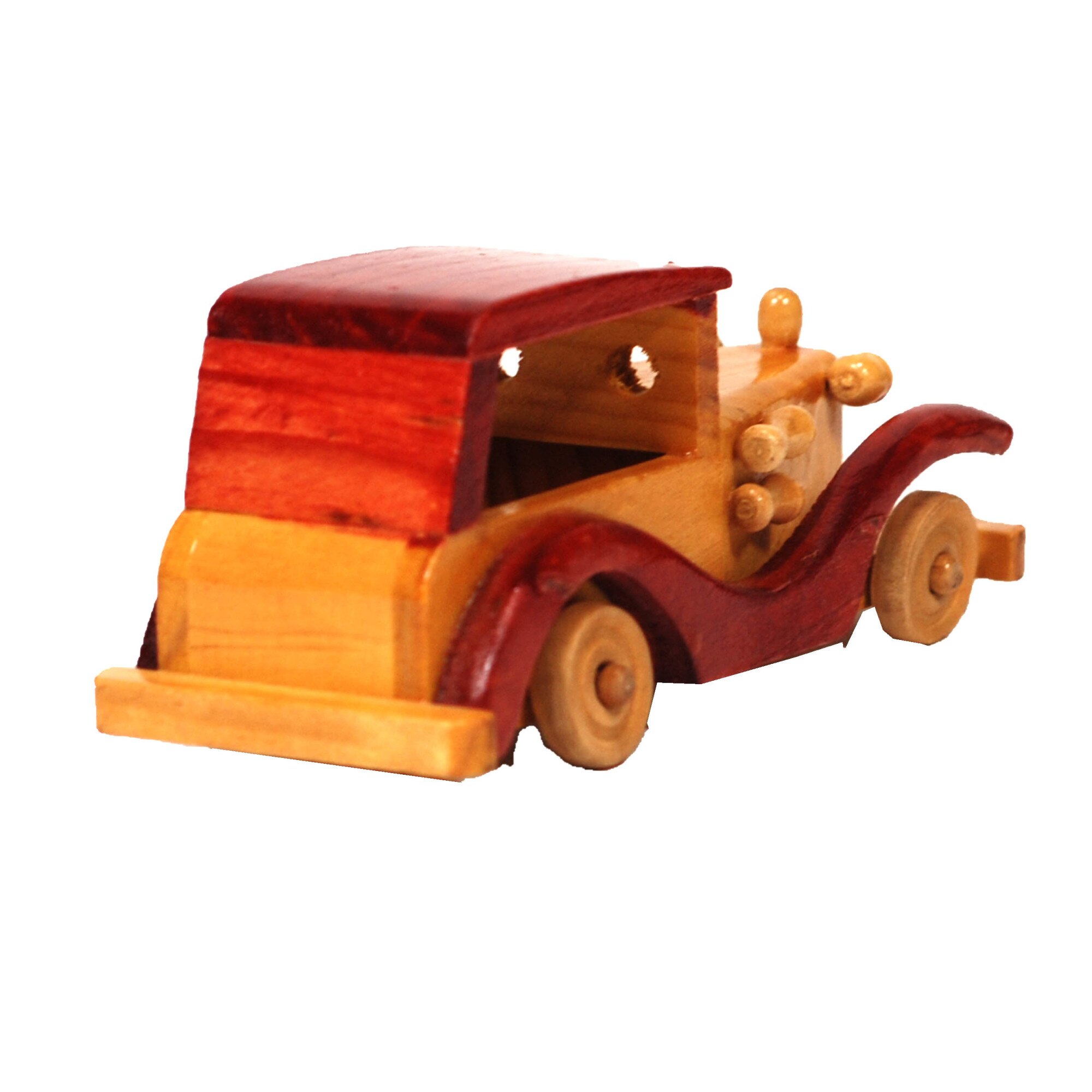 Macheta miniatura auto masina de epoca realizata manual din lemn ...