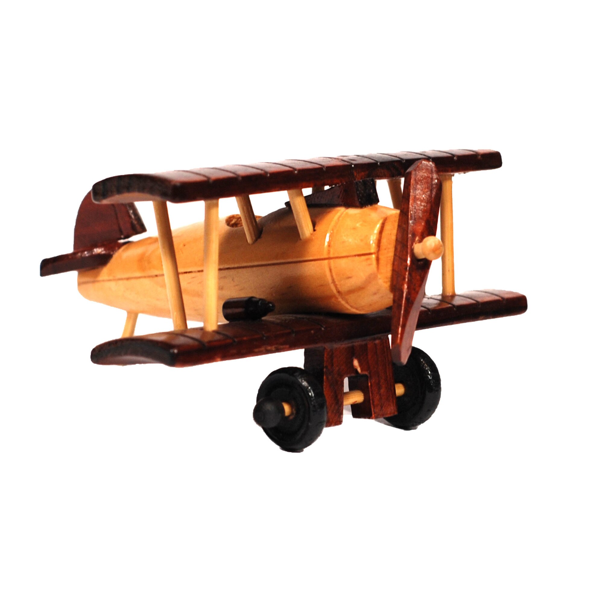 Macheta avion realizat manual din lemn natur maro - eMAG.ro