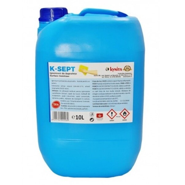 K-SEPT Felületfertőtlenítő folyadék, 75% alkohol tartalmú, 10 liter ...