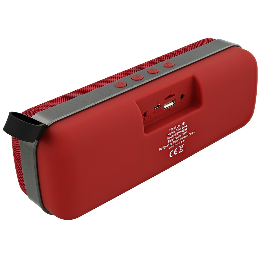 Tellur Loop Hordozható hangszóró, 10 W, Bluetooth, Piros - eMAG.hu