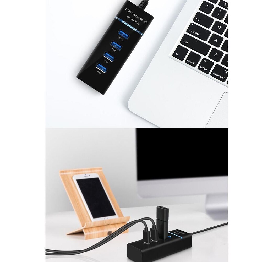 Hub USB Amigo, 4 x USB 3.0, LED 9.8, Pentru MacBook Air / Laptop / iPad ...