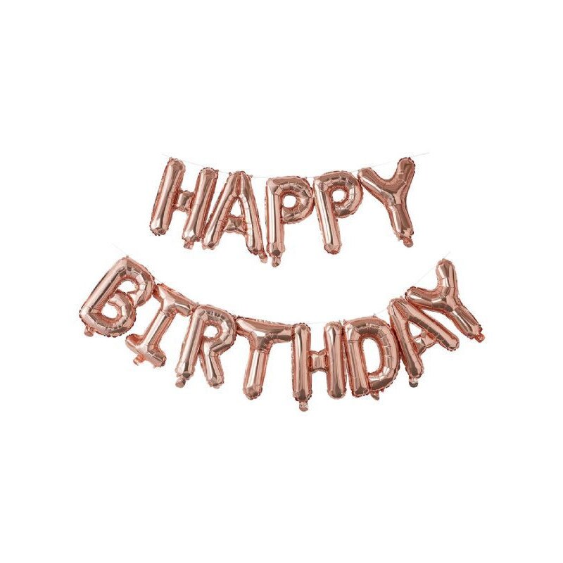 Set complet Happy Birthday, 7 ani, roz gold - eMAG.ro