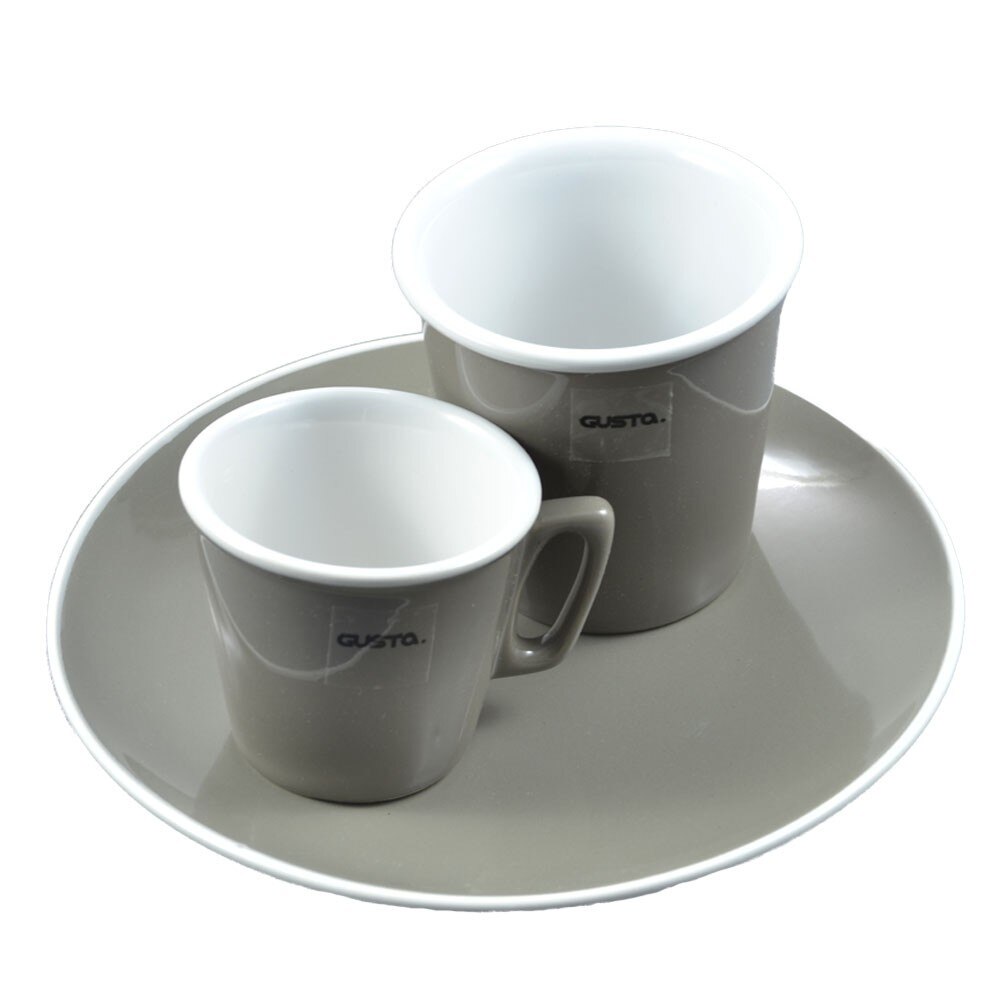 Set servire mic dejun cu cana cafea / ceai, pahar lapte / cereale si ...