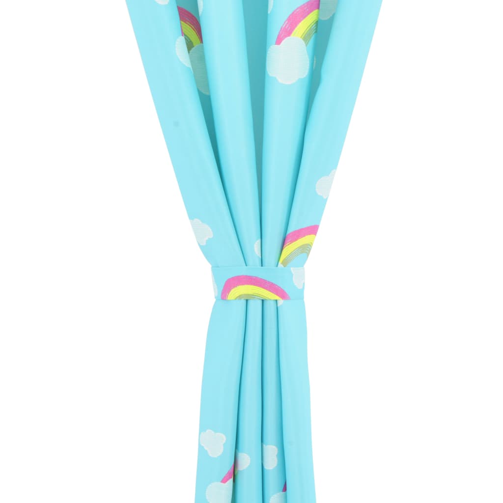 Draperii opace copii, 2 buc., curcubeu, albastru, 140 x 240 cm - eMAG.ro