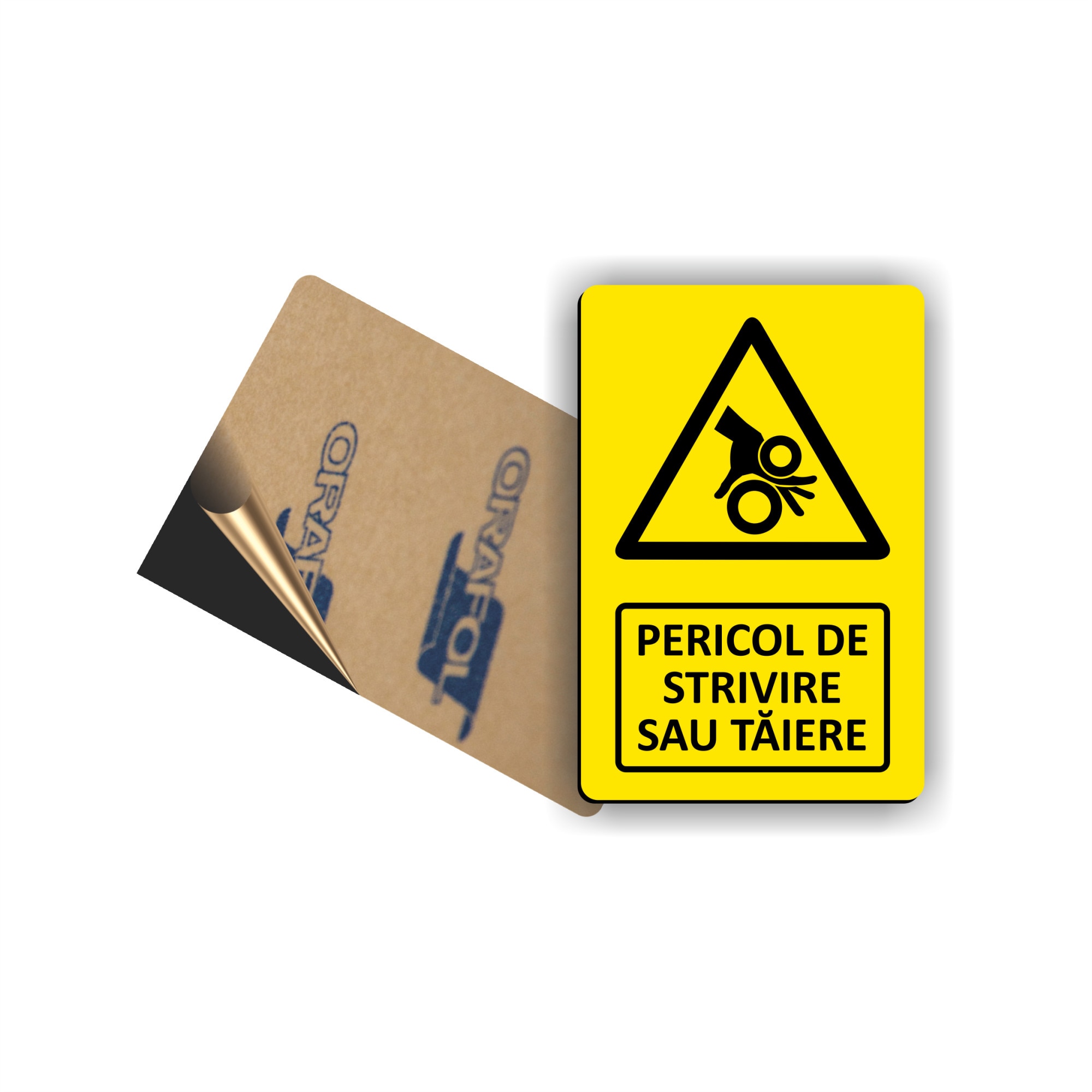 Indicator Pericol de strivire sau taiere, ABS gravat laser, 10x15 cm ...