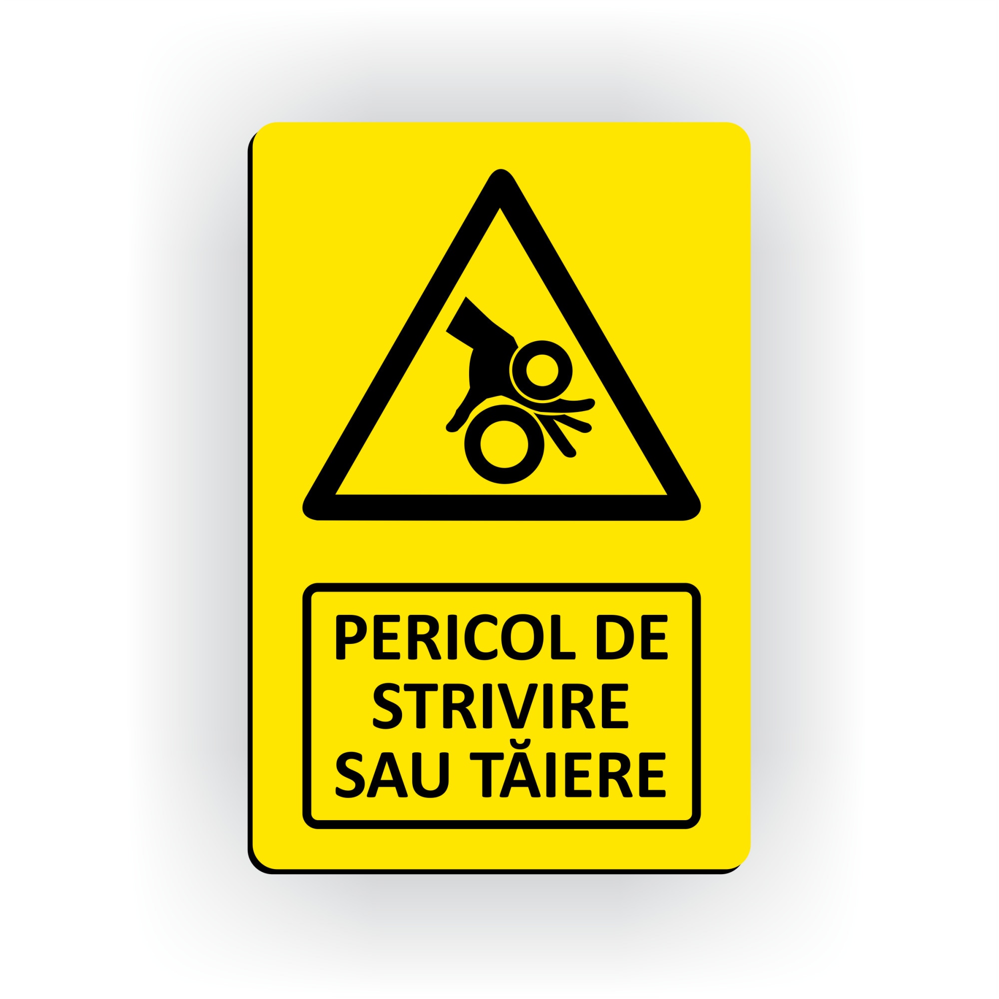 Indicator Pericol de strivire sau taiere, ABS gravat laser, 10x15 cm ...