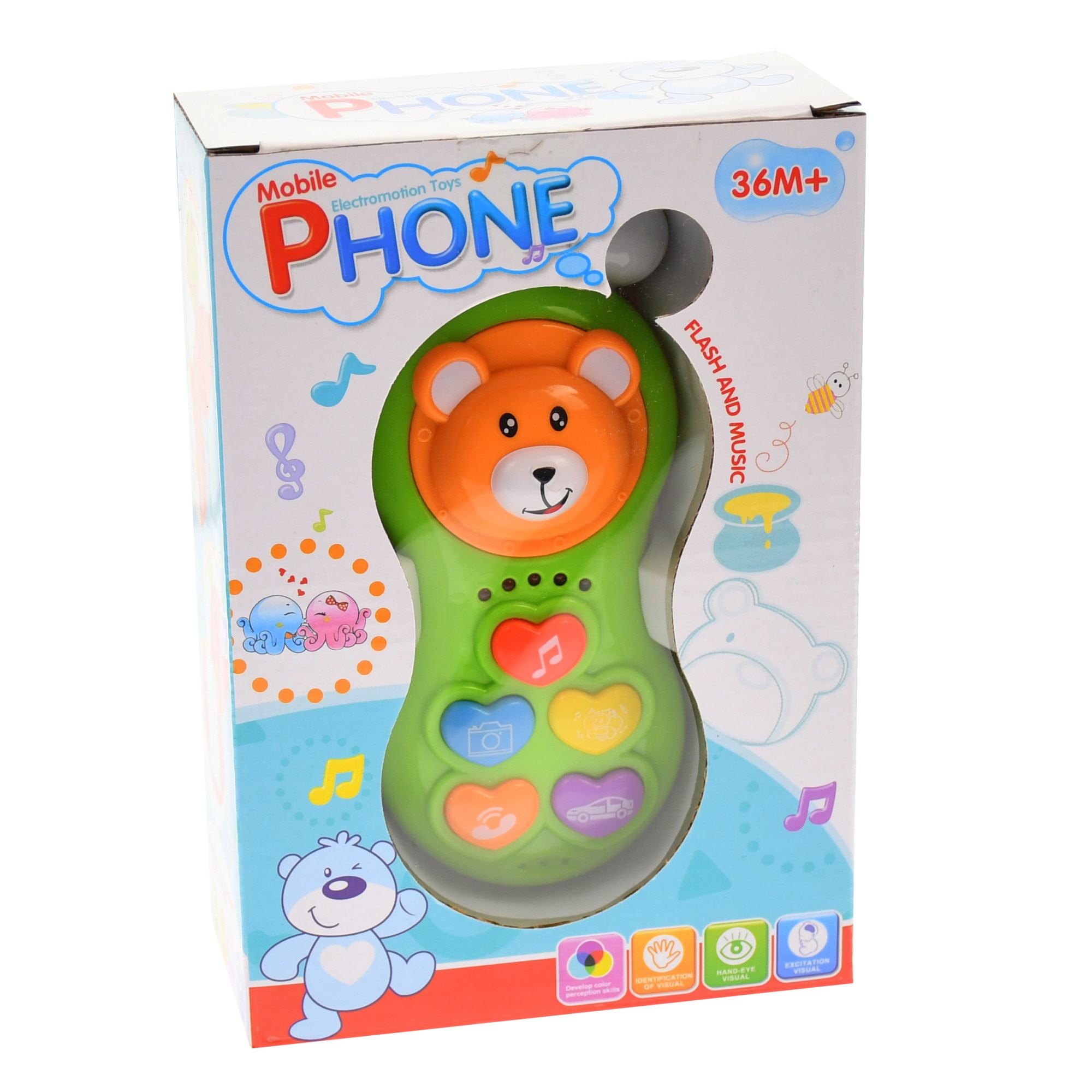 Telefon de jucarie interactiv cu butoane, sunete si luminite, verde ...